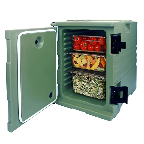 82 Qt Insulated Food Pan Carrier Food Warmer with Wheels, Great for Catering, Front Loading with Handles and Double Buckles, Stackable Food Box for Event Catering and Restaurant