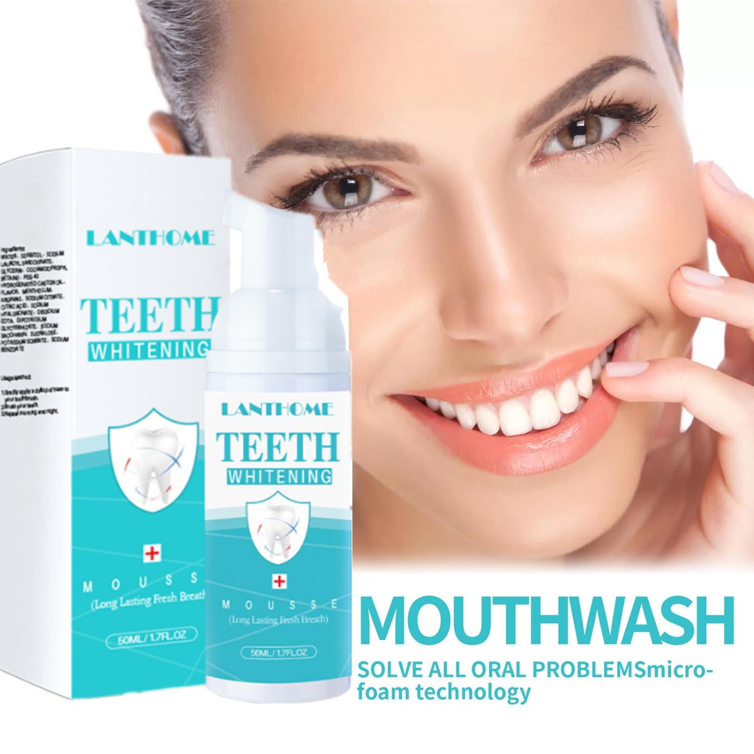 3PCs Teeth Whitening Mouthwash, Calculus Removal, Healing Mouth Ulcers, Eliminating Bad Breath, Prevents and Treats Cavities,Tooth Regeneration(50ml)