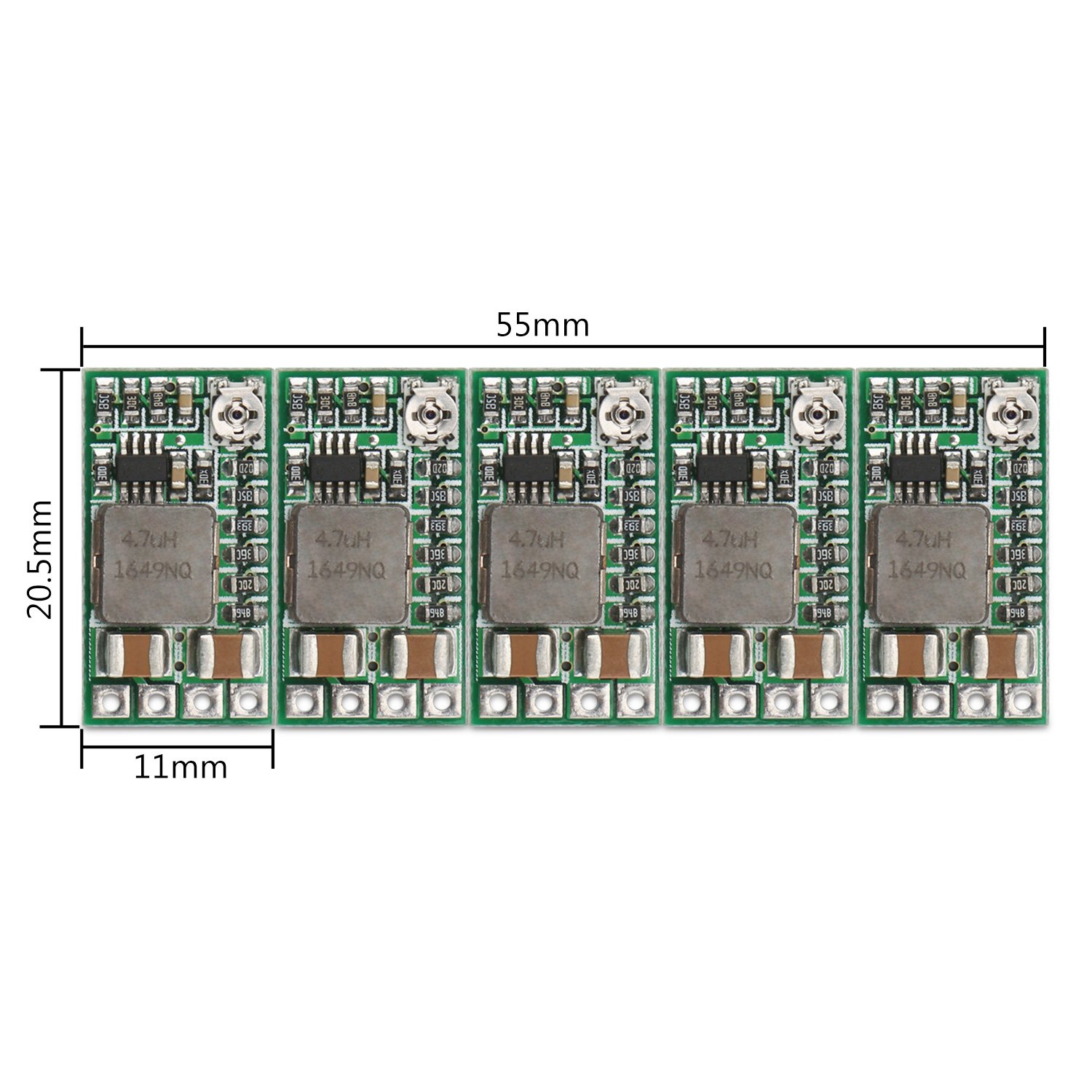 DROK 5v Regulator, 5pcs Mini Voltage Reducer DC 4.5-24V 12V 24V Step Down to 5V Buck Converter Board 3A Volt Step-Down Transformer Power Supply Module