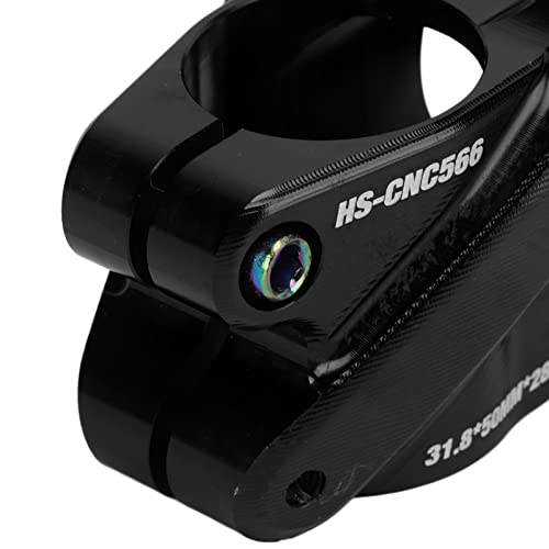 50mm Bike Stem, Short Handlebar Stem Cool Modeling Anodized Bright CNC Machining Sturdy for Road Bike for Mountain Bike(Black)