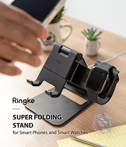 Ringke Super Folding Stand, 2 in 1 Portable Smartphone & Smartwatch Stand Compatible with Apple Watch 5, iWatch 4, iWatch 3, iWatch 2, iWatch 1, iPad Mini