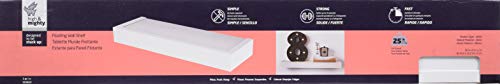 HIGH & MIGHTY 515613 Modern 36" Floating Shelf Holds up to 25lbs, Easy Tool-Free Dry Wall Installation, Flat, White