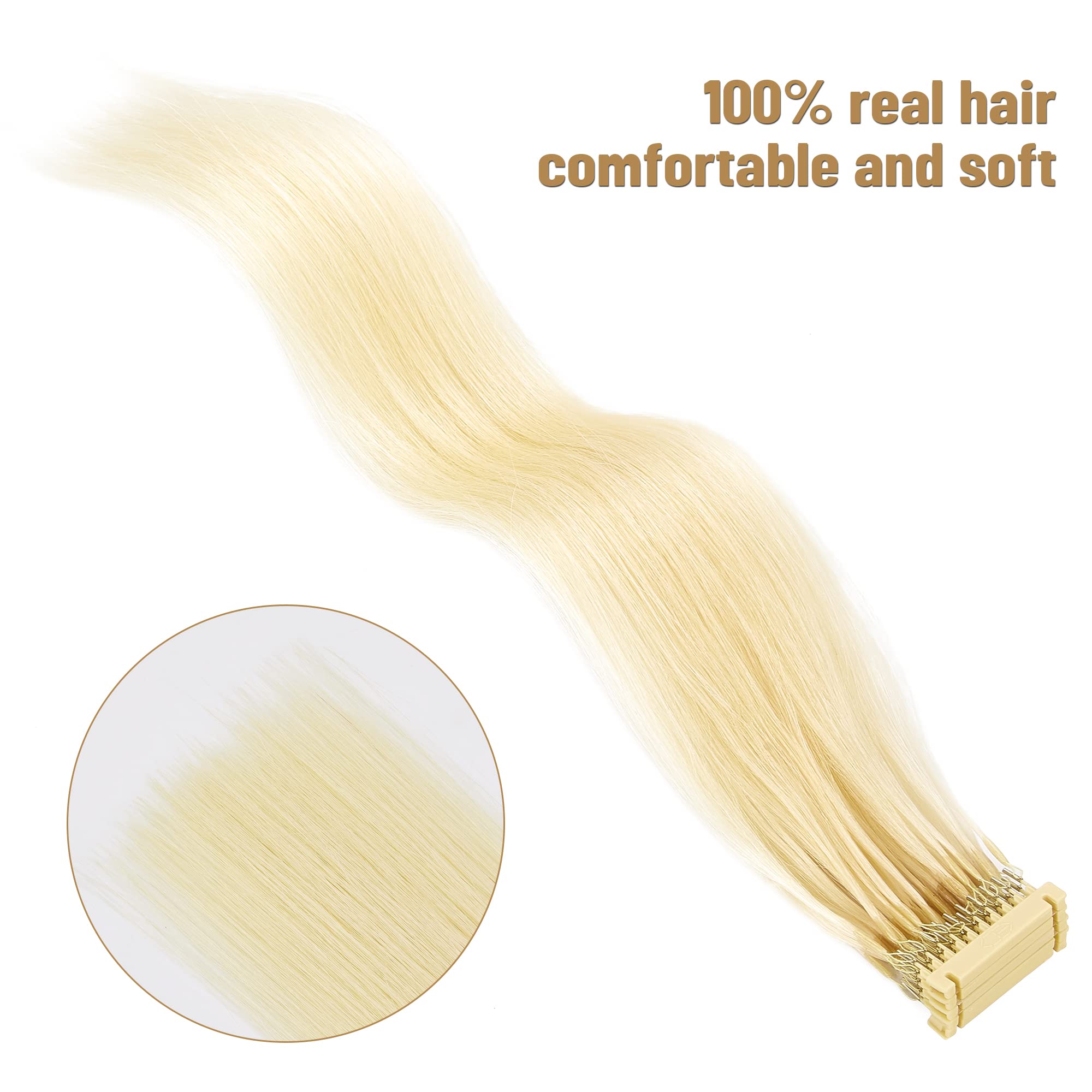 6D First Generation Hair Piece, 100% Real Natural Hair Extensions, Can Perm and Dye Hair No Tangling, Ten Bunches in a Row (18Inch, 60)