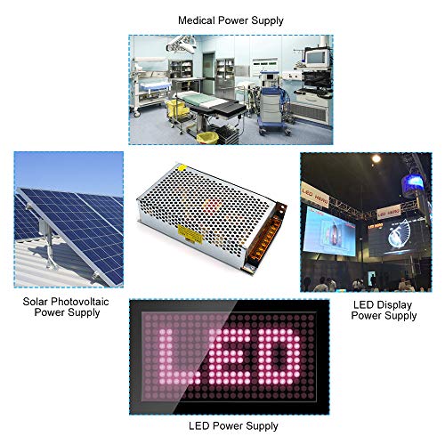 inShareplus 5V 40A 200W, DC Universal Regulated Switching Power Supply, Converter, LED Driver, Transformer, Adapter for LED Strips Pixel Lights, Computer Project
