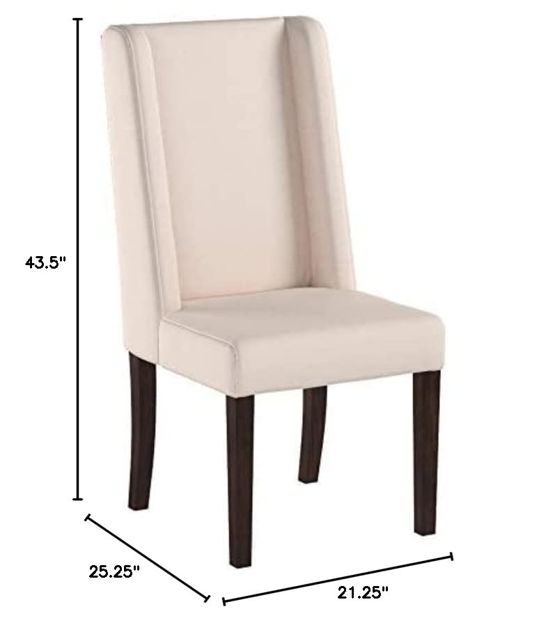 GDFStudio Christopher Knight Home Rory Fabric Dining Chairs, 2-Pcs Set, Ivory / Brown