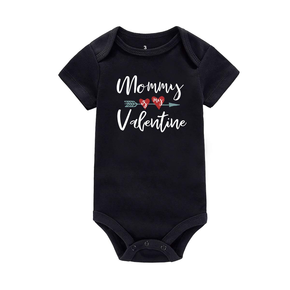 Mommy is My Valentine Newborn Infant Baby Short Sleeve Bodysuit Valentine’s Day Outfit (Tag 6:Suggest for 3-6 Months, Arrow)
