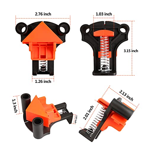 60/90/120 Degree Corner Clamp,Pro Carson Clamps for Woodworking,Adjustable Single Handle Spring Loaded Right Angle Clamp,Tool Gift for Men Father Carpenter, Welding, Drilling, Cabinets, Photo Framing