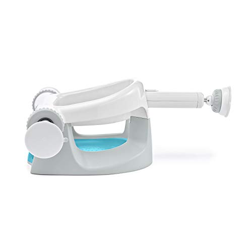 Summer Infant My Bath Seat Soft Support (Aqua ) – Contoured Bath Seat for Children Transitioning to the Adult Bathtub – Features Drain Holes, Sure & Secure Suction Cups, and Spacious Open-Side Design