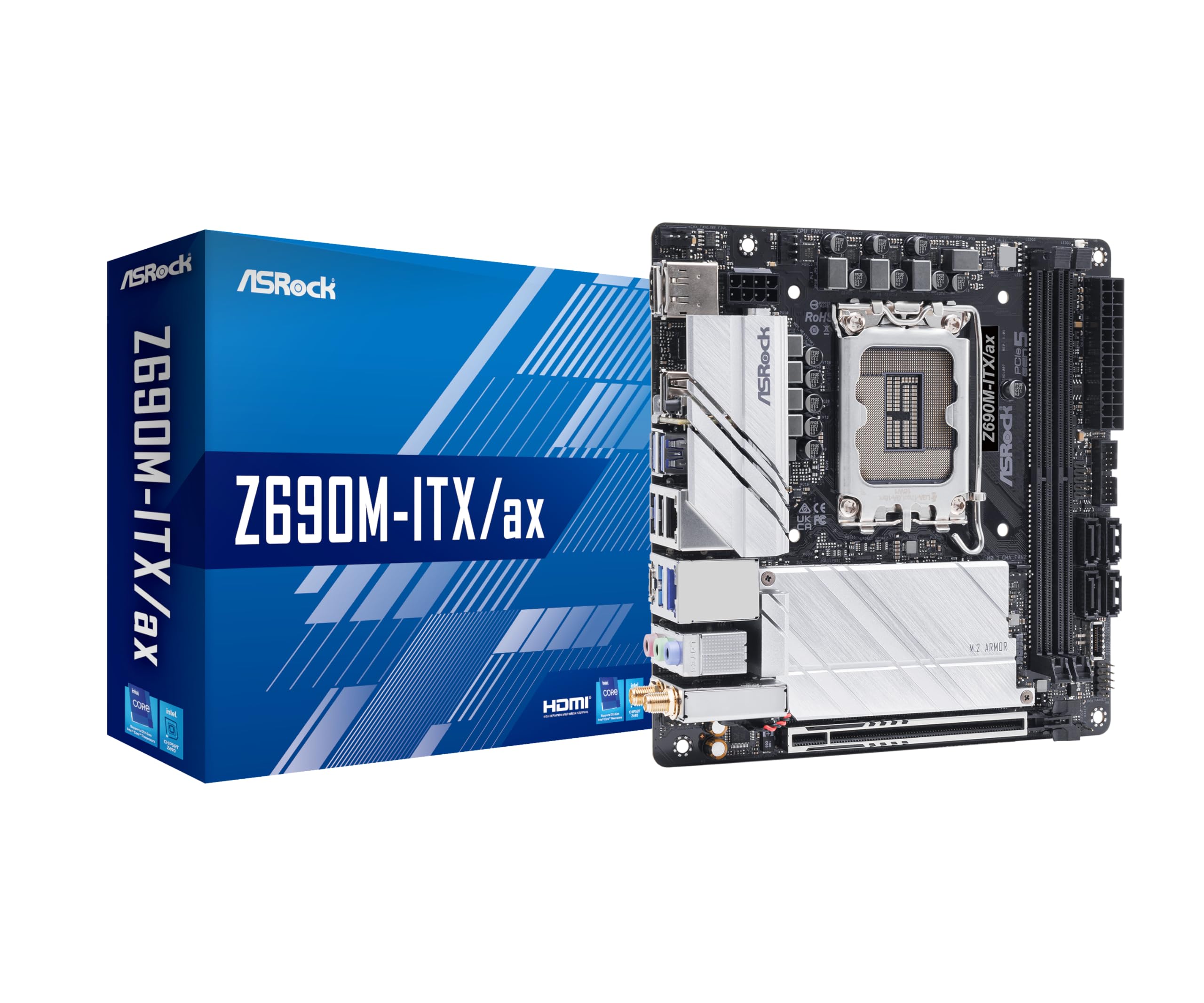 ASRock Z690M-ITX/ax Motherboard Intel 12th Generation CPU (LGA1700) Compatible Z690 Mini-ITX Motherboard
