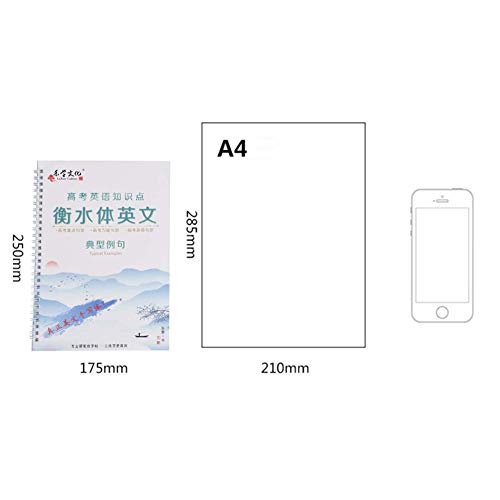 Hztyyier Magic Practice Copybook, English Calligraphy Tracing Book with with Pen and Refill for Children Students English Reusable Writing