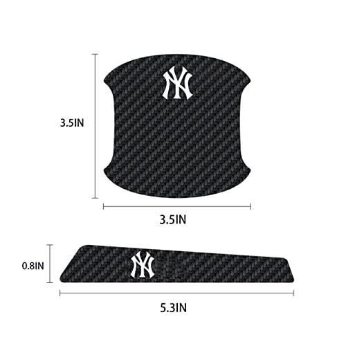 8PCS Carbon Fiber Compatible for Yankees Car Door Handle Scratches Protective Films Side Sticker Scratches Car Door Protector Films ，Suitable for Gift to New York Friends
