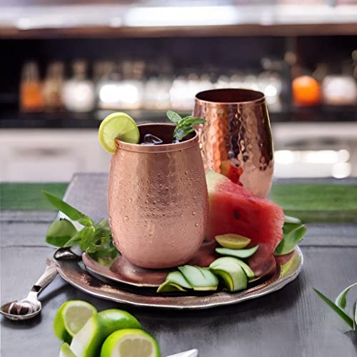 2activelife Mule Copper Design Pure Copper Tumbler Drinking Water with Copper Cups Tumblers use for Home, Office, Hotel, Travel and Gifting - Set of 2 (8.45 Oz)
