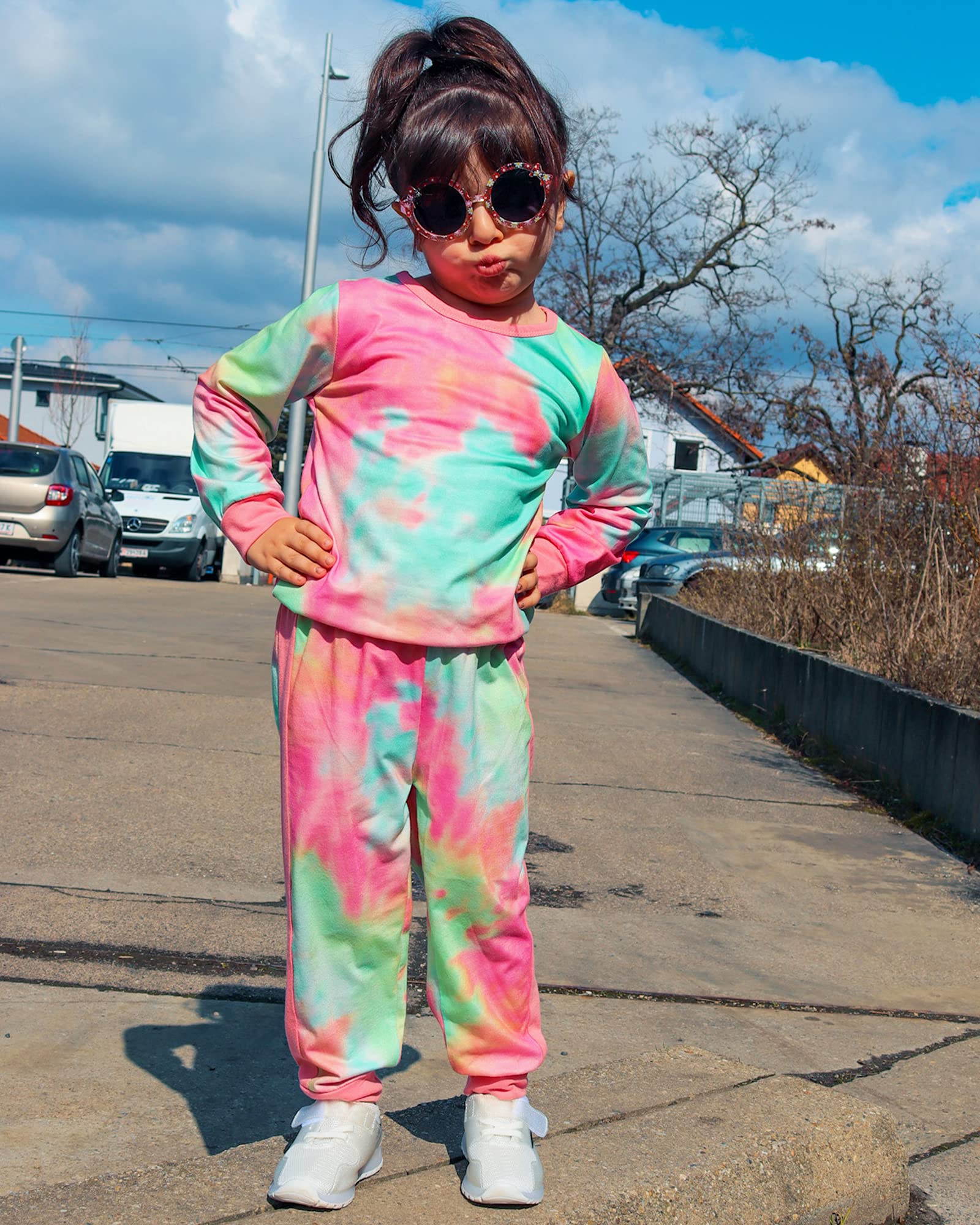 YALLET Toddler Girls Clothes,Baby Girl Fall Outfits Pink Sweatsuit 2 Sets