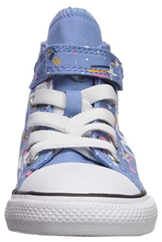 Converse Baby-Girl's Chuck Taylor All Star 1V Unicons Sneaker, Light Blue/Black/White, 3 M US Infant