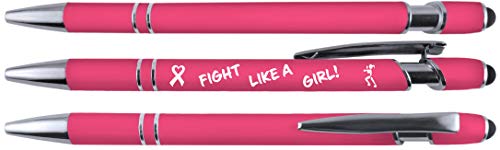 Greeting Pen Breast Cancer Awareness Pens- Soft Touch, 3 Design 6 Pen Set 36082