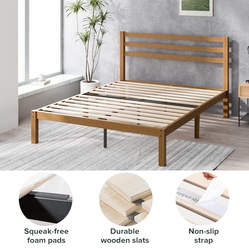 Zinus Leah Bamboo Platform Bed Frame, No Box Spring Needed, Wood Slat Support, Easy Assembly, Full