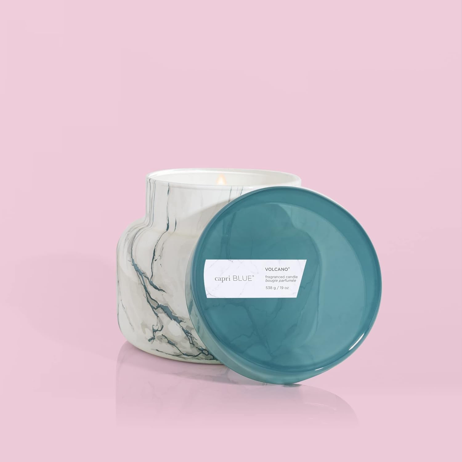 Capri Blue Candles - Modern Marble Jar Candles - Luxury Candles for Home Scented - Soy Candle Blend - Long Lasting Candles - Cute Candles - Volcano Scented Candles (19 oz)