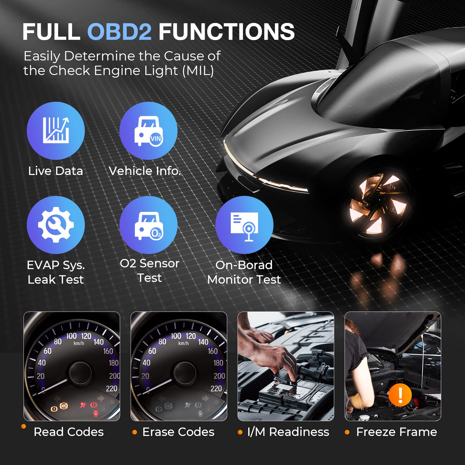 2024 Autel ML629 OBD2 Scanner ABS SRS Engine Transmission Diagnoses OBD II Full Functions Upgraded Version of AL519/AL619/ ML619 for DIYers Professionals