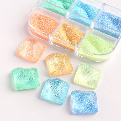Dip Nail Remover 6 Grid/Set Nail Glitter Powder Glitter Nail Glitter Sugar Powder Irregular Particle Nail Styling Powder Set Nail Decoration Nail Glitter(B-A)