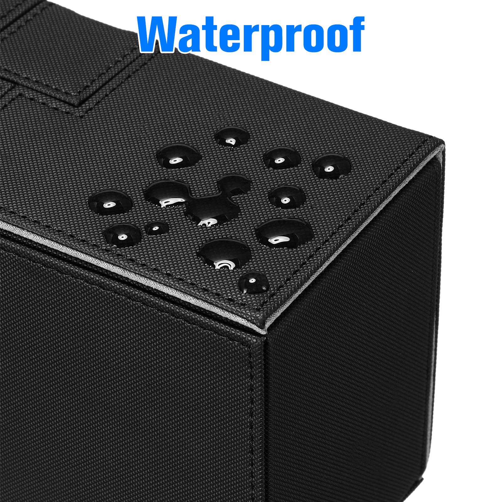 2 Boxes Double Deck Card Boxes Compatible with MTG Cards Leather Deck Card Boxes for 200+ Sleeved Cards Twin Flip Deck Case with 3 Tray for Trading Card Games (Red, Black)