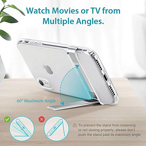ESR Metal Kickstand Case for iPhone XR, [Vertical and Horizontal Stand] [Reinforced Drop Protection] Flexible TPU Soft Back for The iPhone XR, Clear