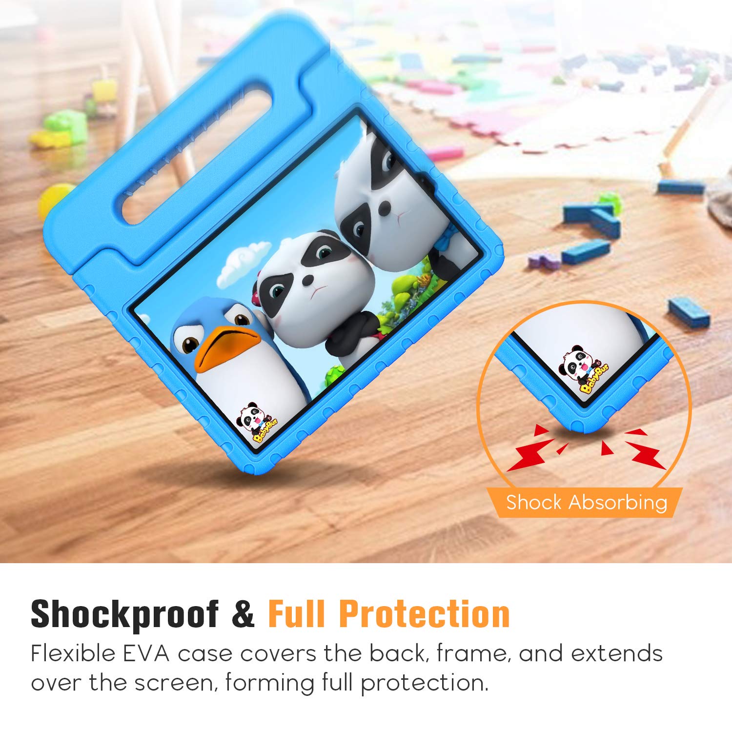 Fintie Shockproof Case for Samsung Galaxy Tab S6 10.5" 2019 (Model SM-T860/T865/T867), Kiddie Series Light Weight Convertible Handle Stand Kids Friendly Cover with Built-in S Pen Holder, Blue