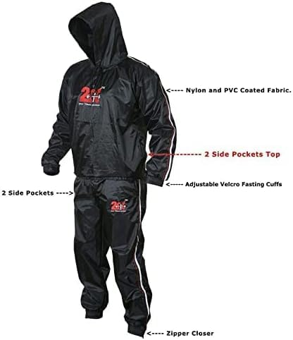 2Fit Heavy Duty Sweat Suit Sauna Exercise Gym Suit Fitness, Weight Loss, AntiRip (4XL)