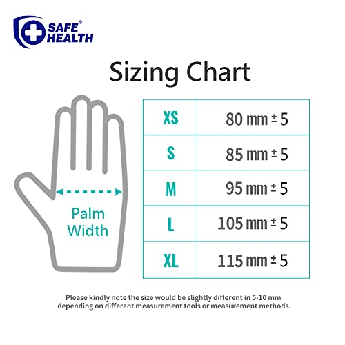 Safe Health Vinyl Exam Disposable Gloves, Free of Latex & Powder, Clear, 3.5 Mil, Medical Grade (1, Medium)