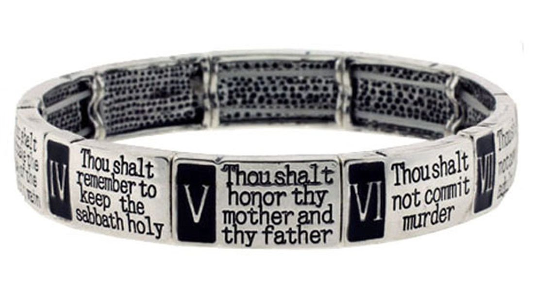 4030037 10 Commandments Stretch Bracelet Christian Scripture Religious Thou