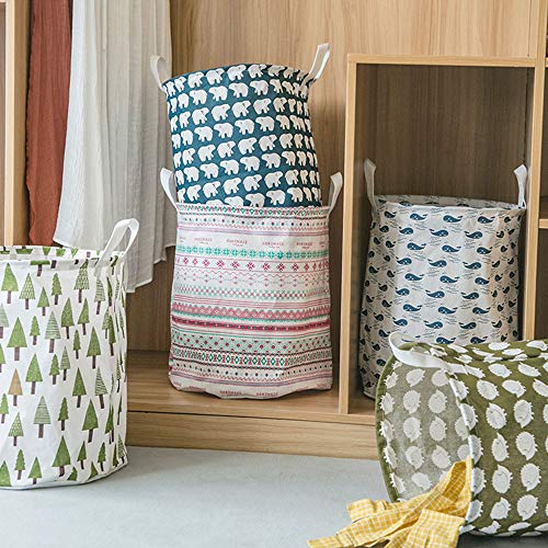 Storage Basket Large Collapsible with Handle Waterproof PE Coating Nursery Laundry Hamper Lightweight for College Dorms Kids Bedroom Bathroom Clothes and Toys Large Storage Bin