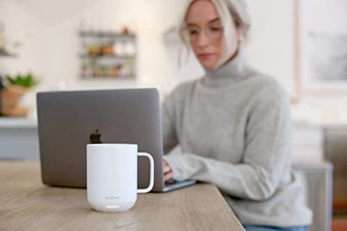 Ember Temperature Control Smart Mug 2, 10 Oz, App-Controlled Heated Coffee Mug with 80 Min Battery Life and Improved Design, White