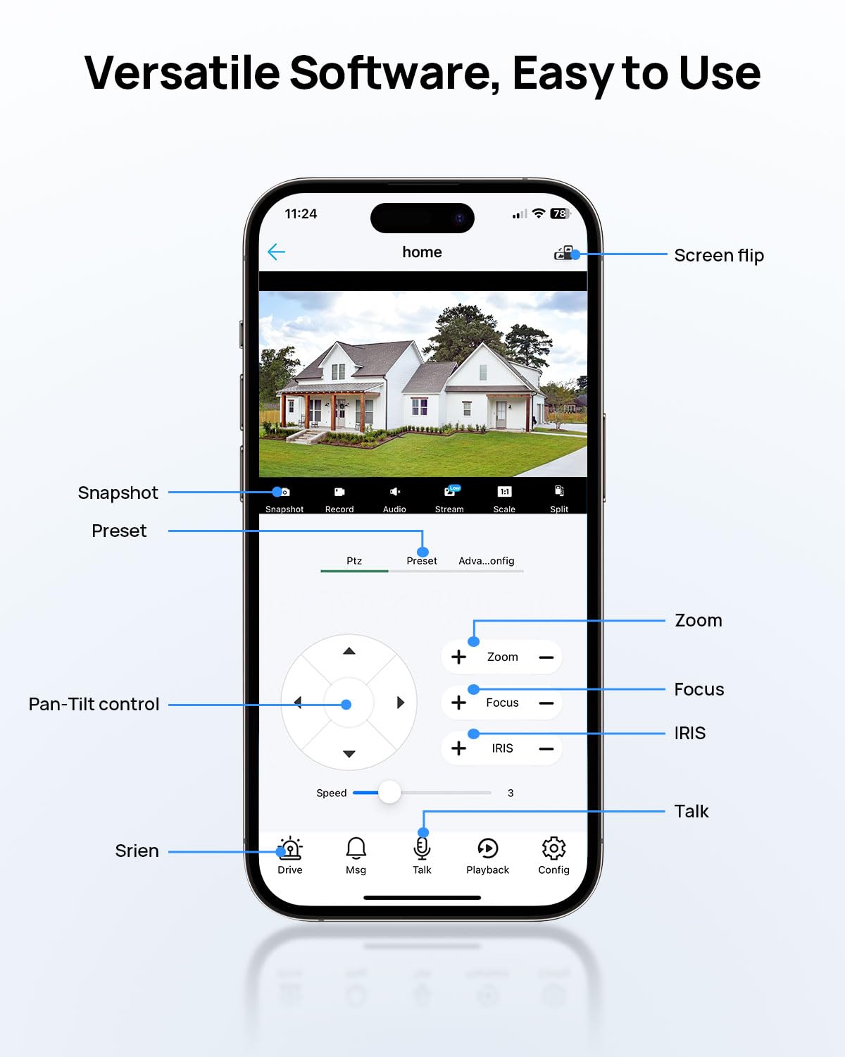 6MP Outdoor PTZ IP POE Camera, Pan Tilt 20x Optical Zoom, Human Vehicle Detection, Auto Tracking PTZ Camera with 393ft IR Night Vision, 2-Way Audio, MicroSD 256GB (Compatible for Hikvision)