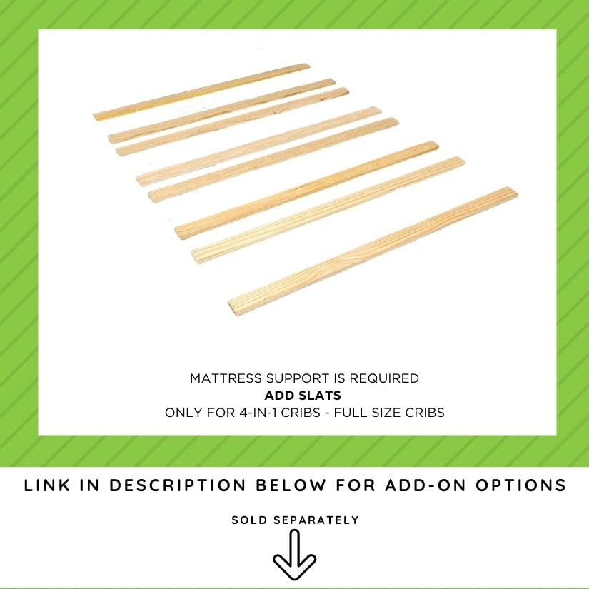 Full Size Conversion Kit Bed Rails for Davinci Jayden 4-in-1 Crib (White)