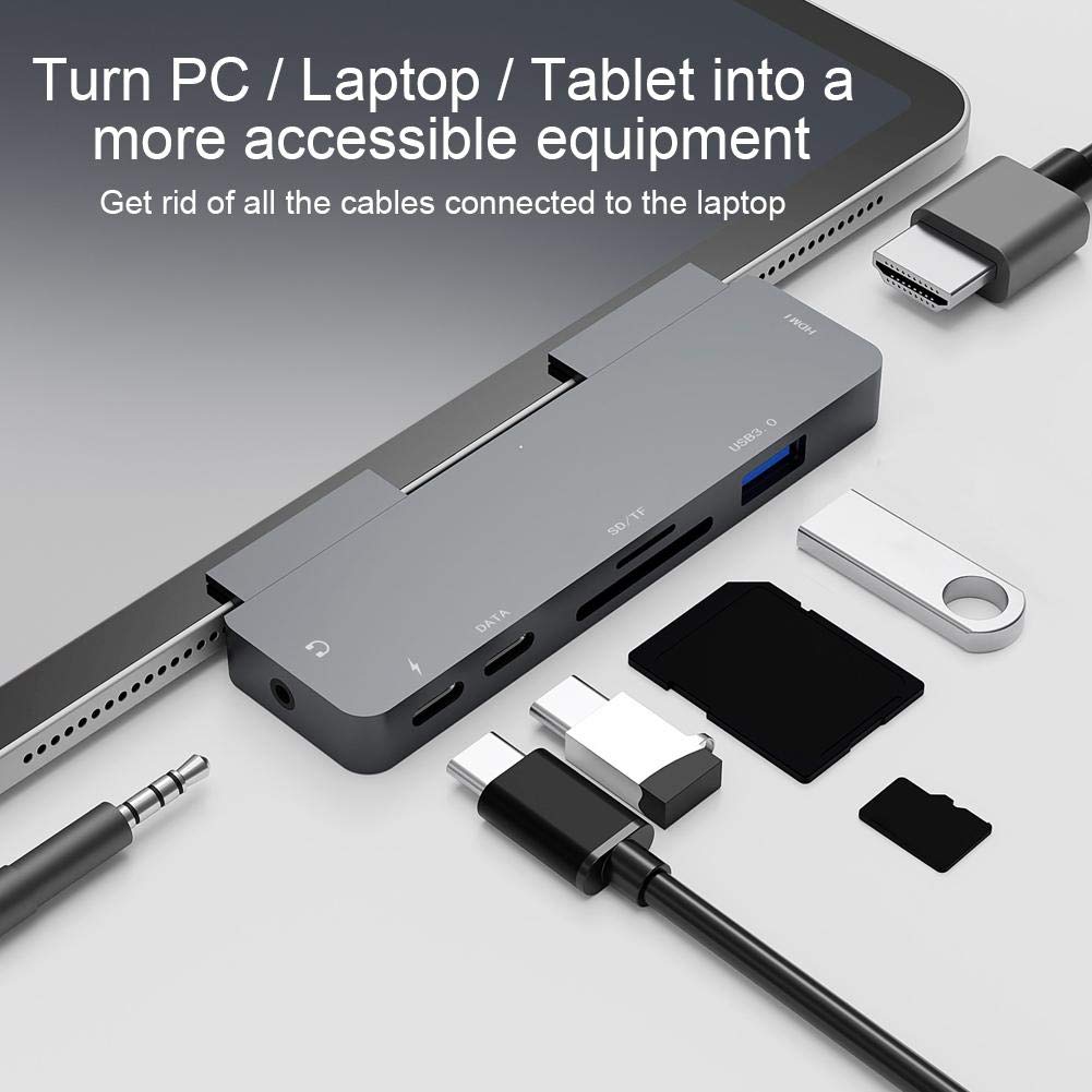 USB C Hub, 7-in-1 Multi-Function Docking Station USB Hubs for PC / Laptop / Tablet, Computer Networking Hubs USB C Interface 1 USB3.0 1 HDMI 1 4K x 2K PD Charging