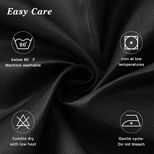 Black Tablecloth 6pcs 60x102, Table Cloth for 6 Feet Rectangle Tables, Waterproof and Wrinkle Resistant Washable Decorative Fabric Table Cover for Dining Table, Party and Outdoor Use