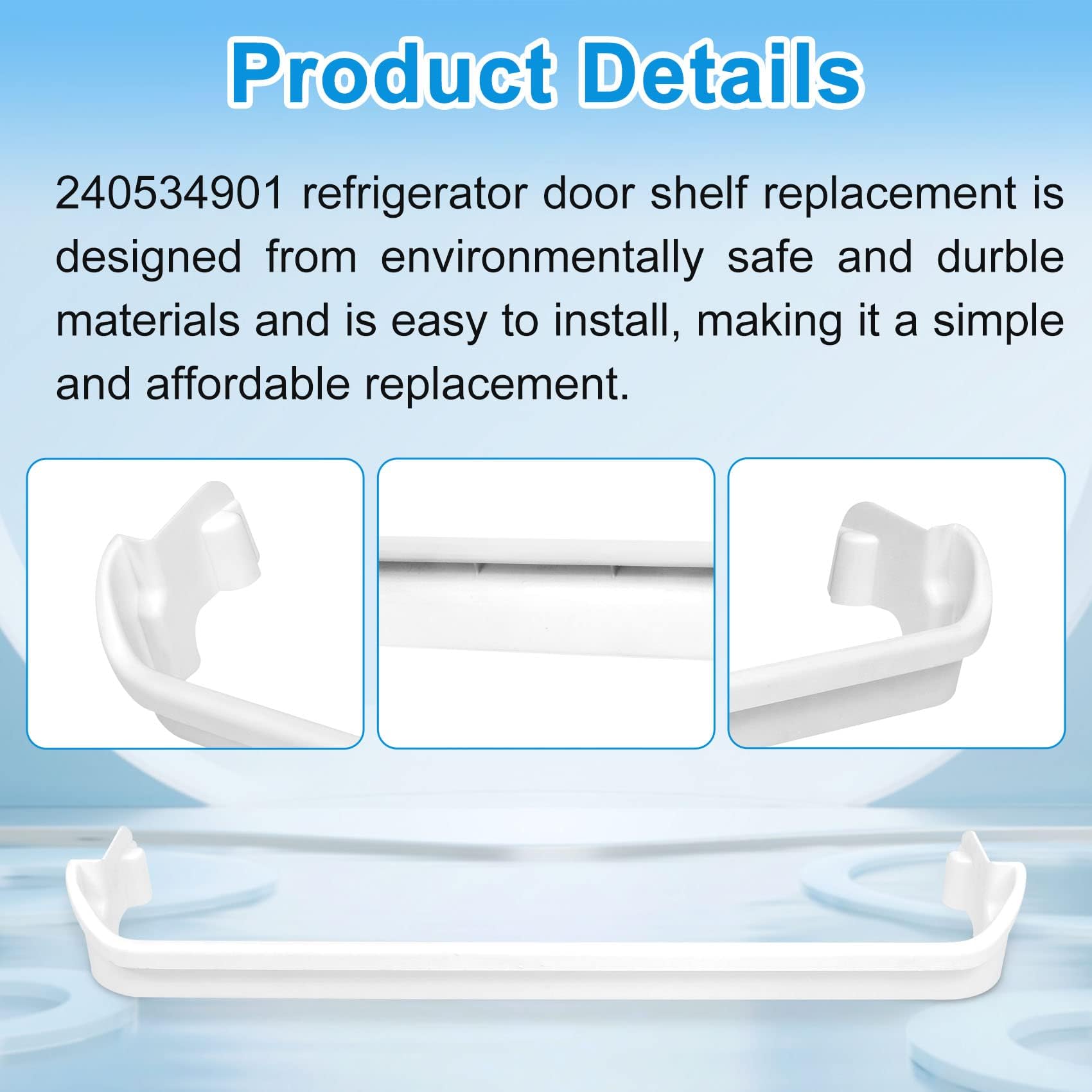 240534901 Door Shelf Rack Bar (2PACK)Compatible with frigidaire or kenmore Refrigerator Replacement Shelves Door Retainer frigidaire Door Shelf Replacement-240534901,AP3214630,948954,AH734935,PS734935