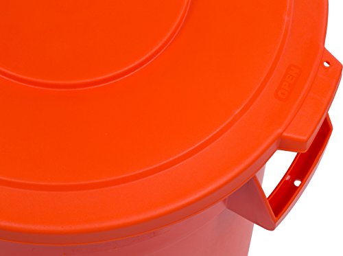 Carlisle FoodService Products 34103324 Bronco Polyethylene Round Lid, 24" Diameter x 2.13" Height, Orange, For 32 Gallon Trash Containers (Case of 4)