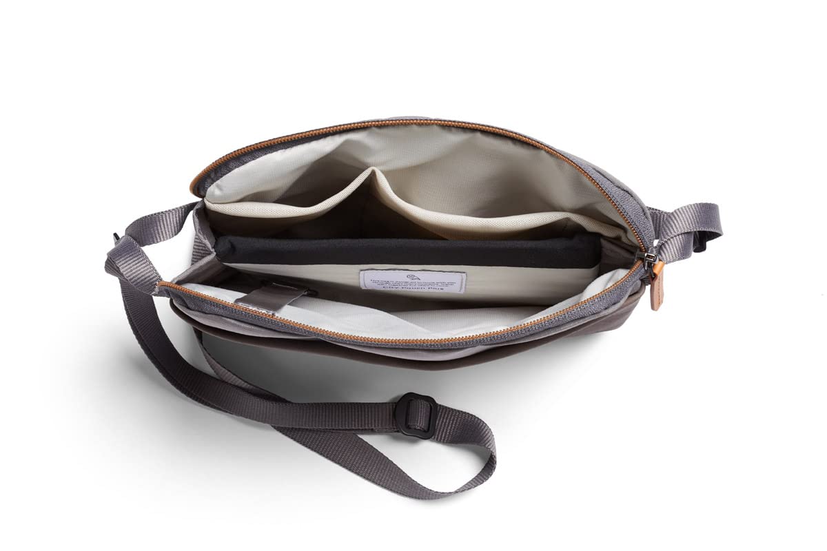 Bellroy City Pouch Plus Premium – (Slim Leather Crossbody Bag) - StormGrey