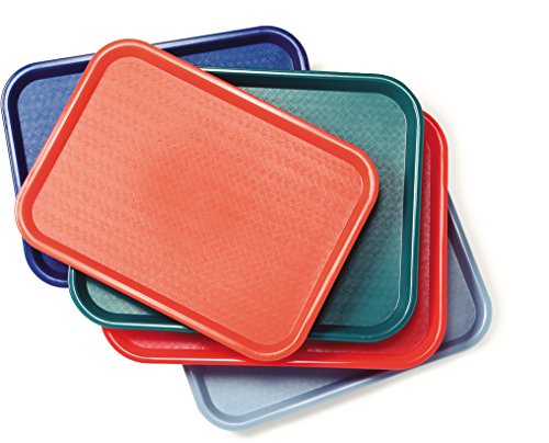 Carlisle FoodService Products Cafe Plastic Fast Food Tray for Cafeteria, 14" x 18", Green