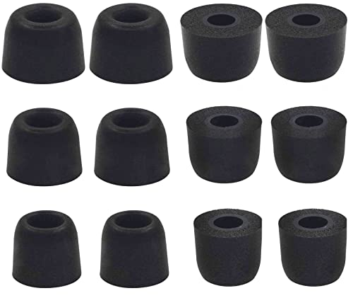 BLLQ Earbud Memory Foam Tips Earbuds Replacement Tips Ear Tips Earbuds Foam Eartips Compatible with Sony Headphones , S/M/L 6 Pairs , Foam Black