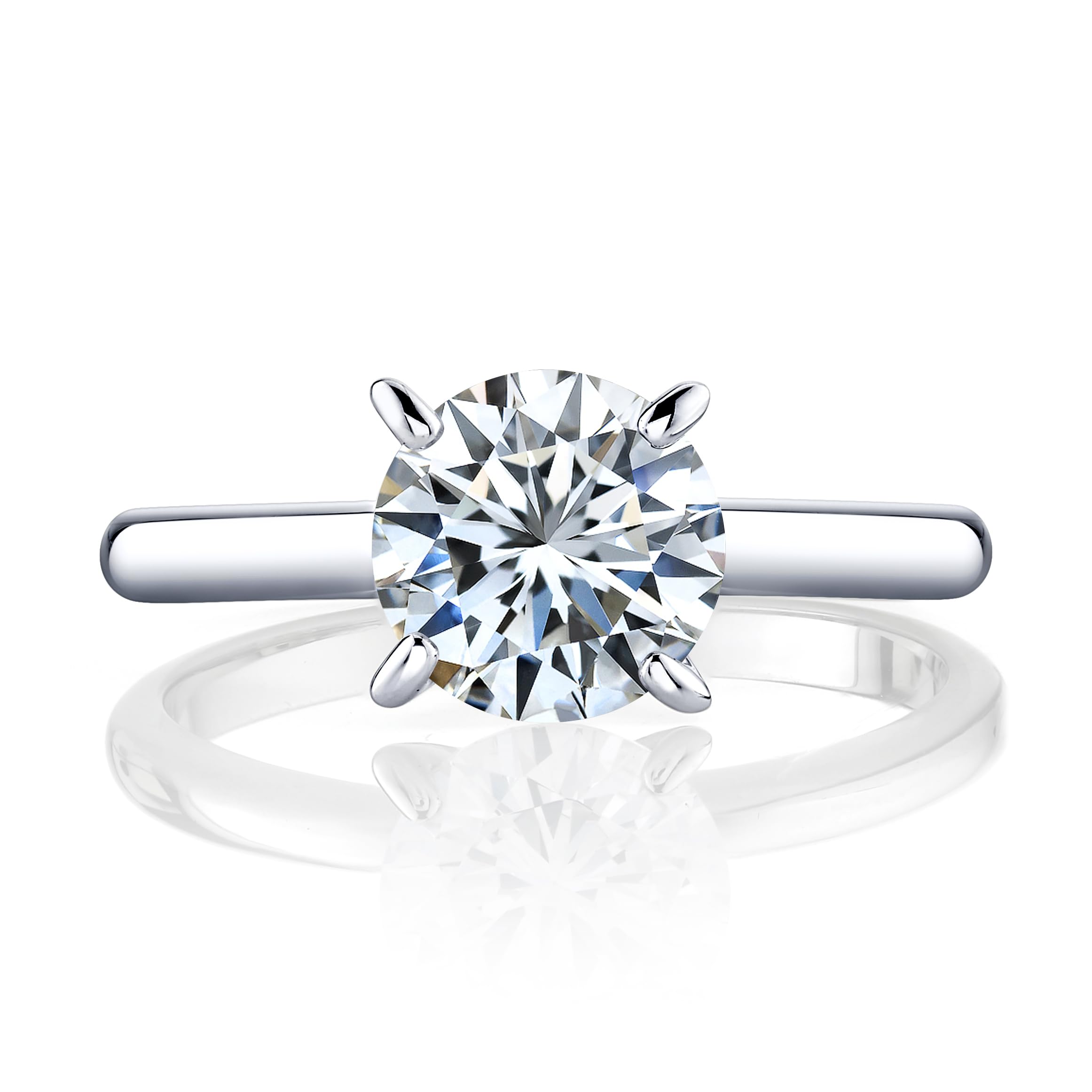 2 Carat Round Brilliant Cubic Zirconia CZ Sterling Silver 925 Wedding Engagement Ring Size 7