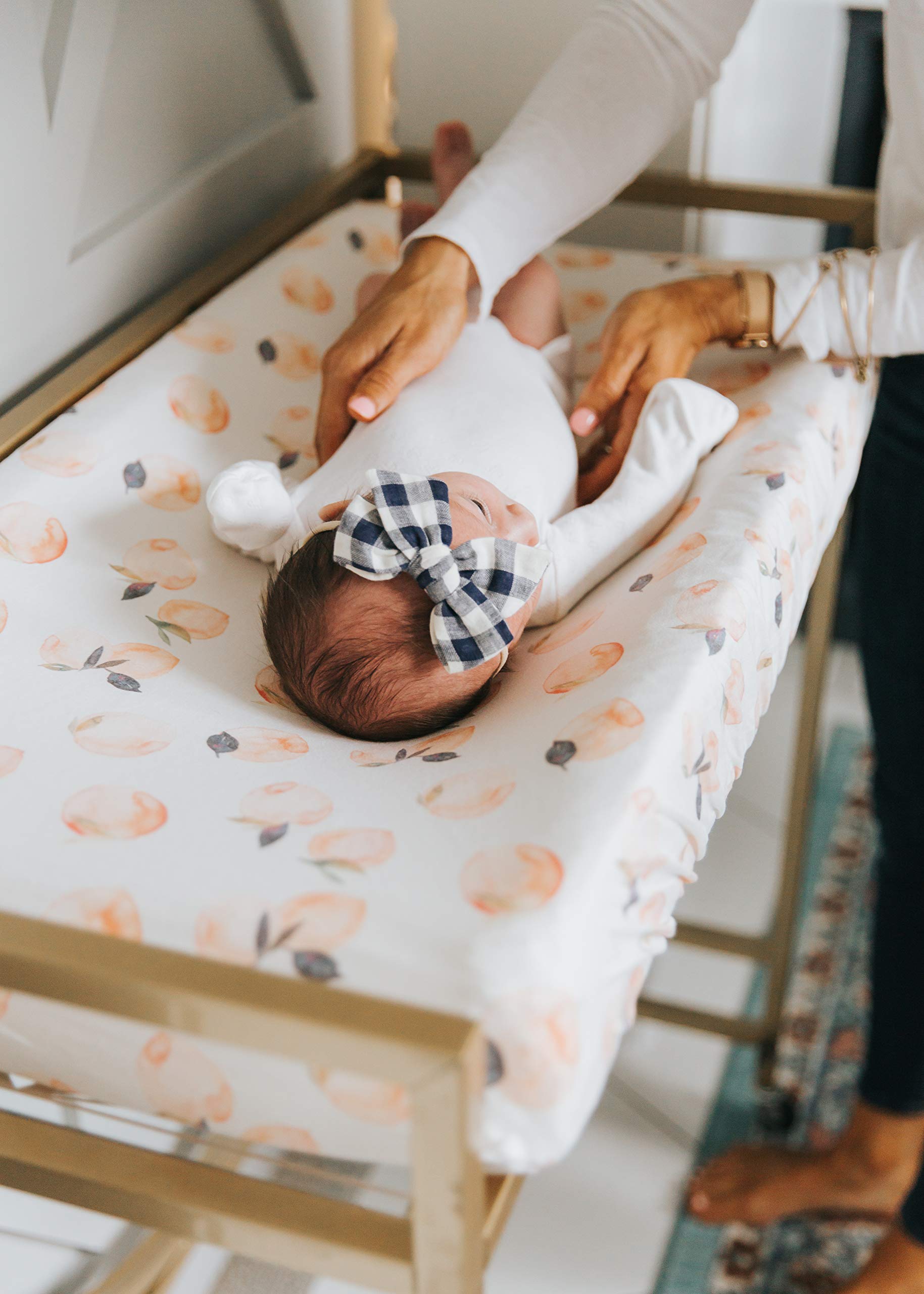 Copper Pearl Premium Knit Changing Pad Cover Soft, Stylish, and Universal Fit for All Standard Diaper Changing Pads, Trendy Design Changing Pad Covers, Caroline