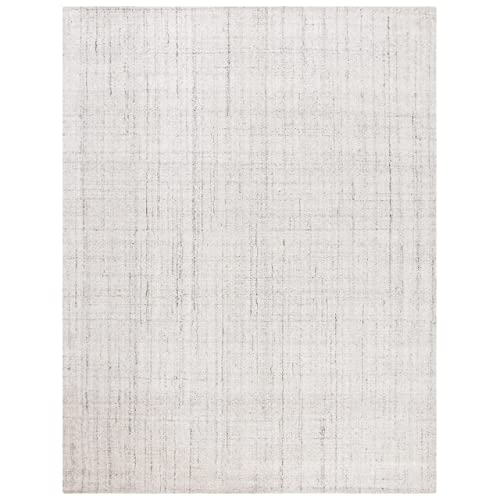 SAFAVIEH Abstract Collection 9' x 12' Light Grey ABT141E Handmade Premium Wool & Viscose Area Rug