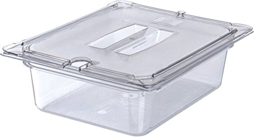 Carlisle FoodService Products 10231U07 StorPlus Half Size Polycarbonate Universal Handled Notched Food Pan Lid, Clear