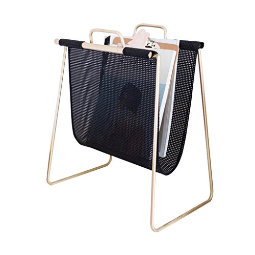Newspaper Baskets Nordic Minimalist Magazine Rack U-Shaped Metal Shelf Floor-Mounted Living Room Bedroom Portable Storage Rack, Black