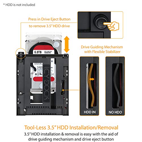 ICY DOCK Tool-Less 3.5β SATA HDD Mobile Rack and Ultra-Slim 9.5mm ODD Bay for External 5.25β Bay | DuoSwap MB971SPO-B (3.5" HDD + ODD)