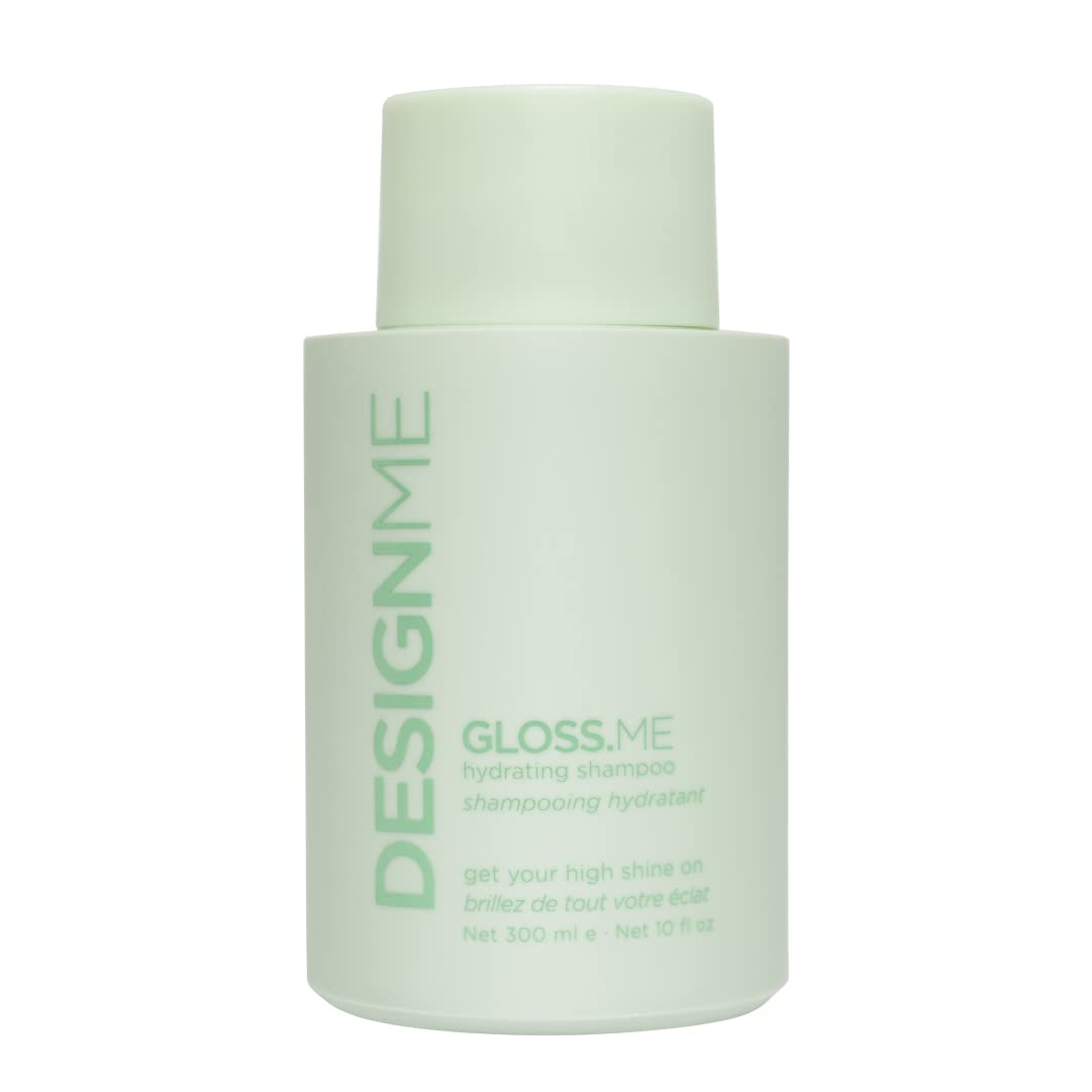 GLOSS.ME Hydrating Shampoo by DESIGNME | Hemp & Argan Oil Shampoo Adds Softness & Shine | Straight, Wavy, or Curly Hair Shampoo | Sulfate-Free & Color-Safe Moisturizing Shampoo for Dry Hair, 10 Fl Oz