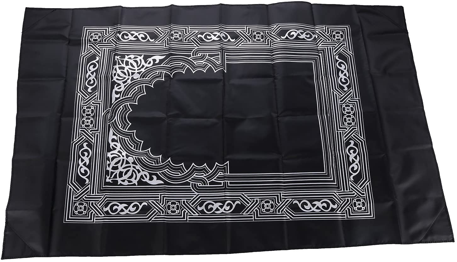 Anlising 2 Pieces Portable Travel Prayer Mat with Compass, Waterproof Polyester Prayer Rug, Muslim Travel Prayer Mat, for Ramadan Gifts (60cm×100cm)