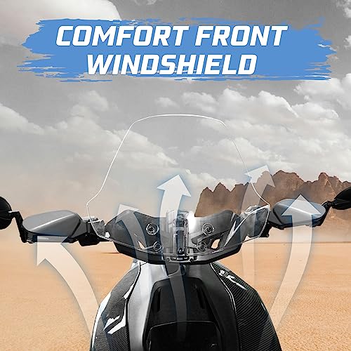 A & UTV PRO Adventure Wider Windshield & Wind Deflector for Can Am Ryker All Models, XXL Adjustable Vented Wind Windscreen, Hand Guard Air Deflector Accessories, Replace OEM # 219401032, 219400894