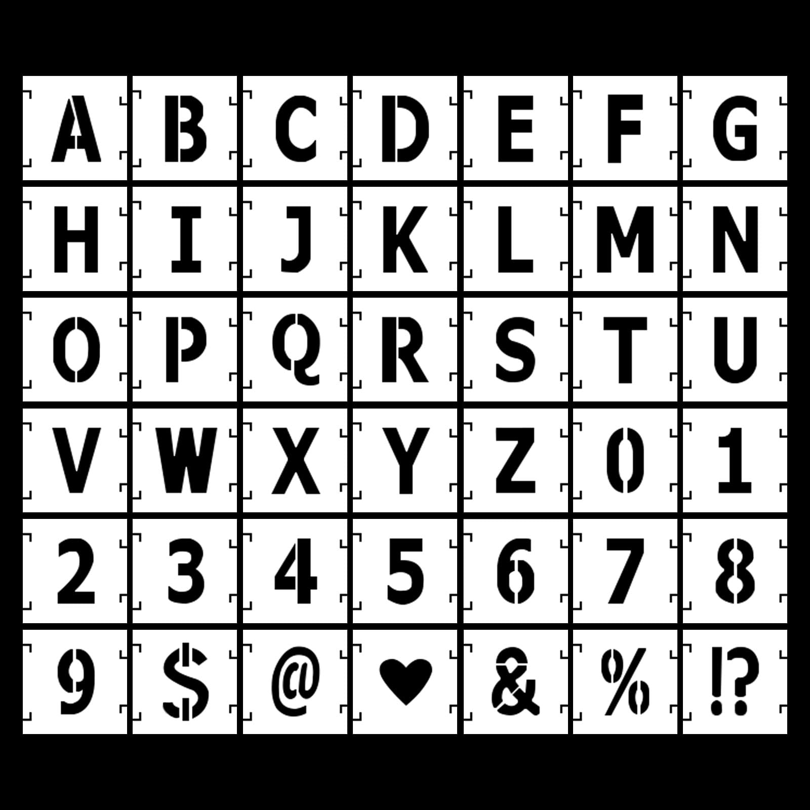 4 Inch Letter Stencils and Numbers, 42 Pcs Interlocking Alphabet Stencils Templates, Reusable Plastic Halloween Welcome Stencils for Painting on Wood Wall Chalkboard Canvas Crafts Signs